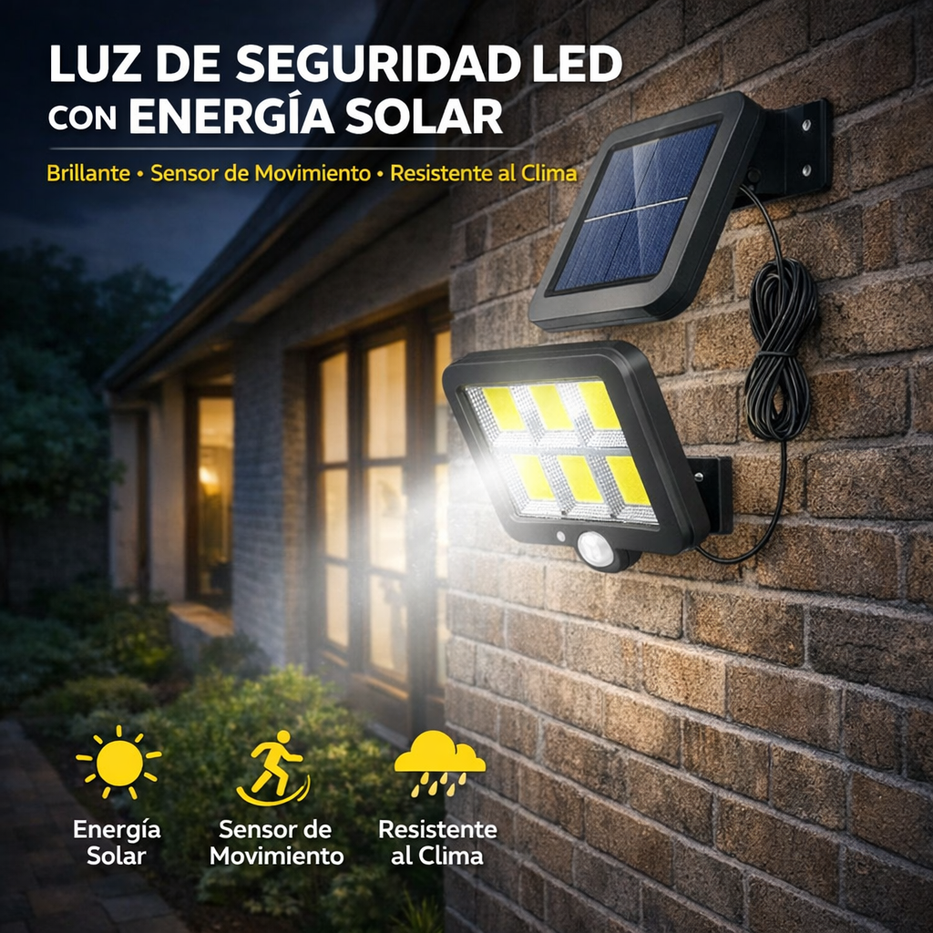 2x1 FOCO CON PANEL SOLAR Y SENSOR DE MOVIMIENTO | LUMISOL™ – El Decoro